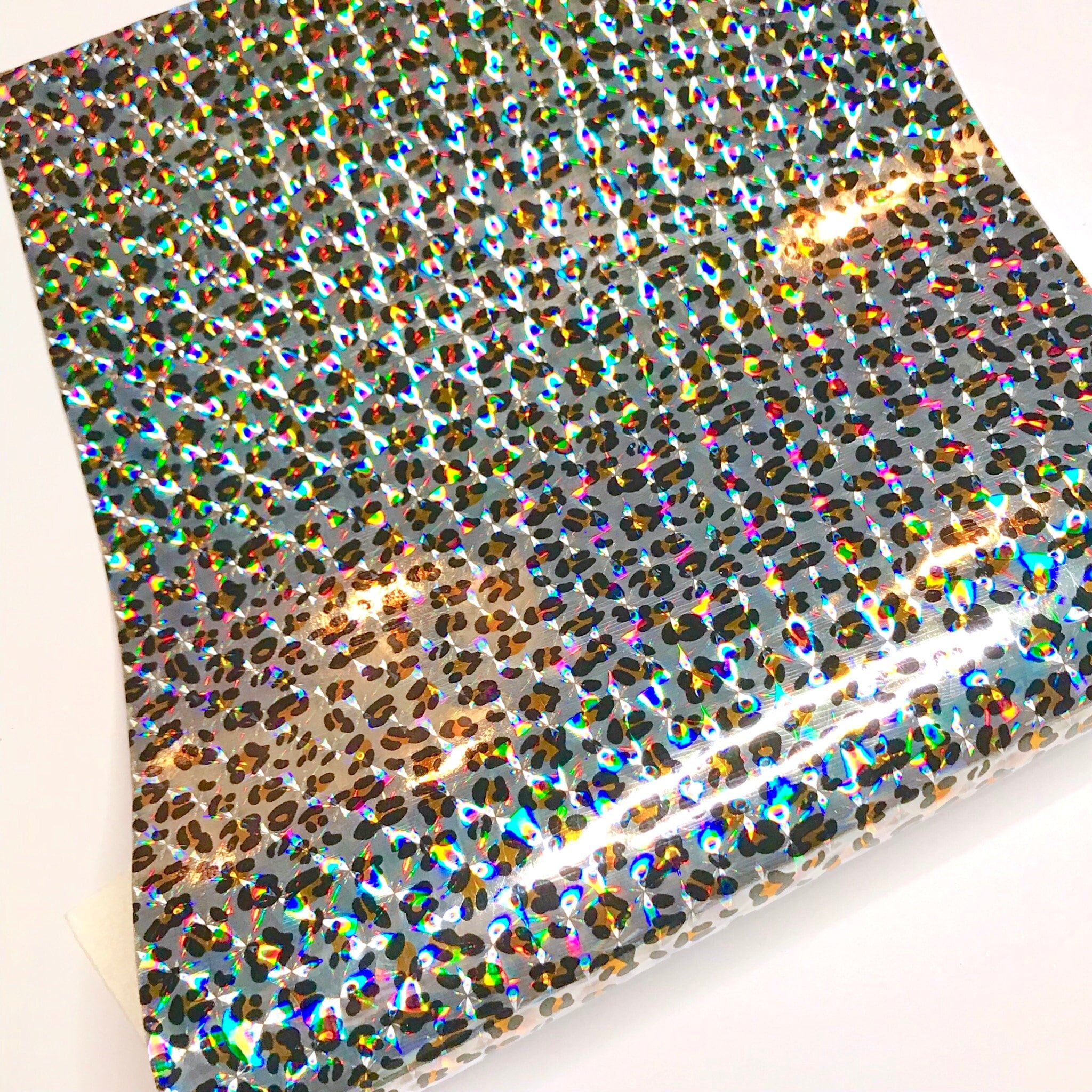 Silver Holographic Metallic Leopard Print Faux Leather Sheets - Etsy