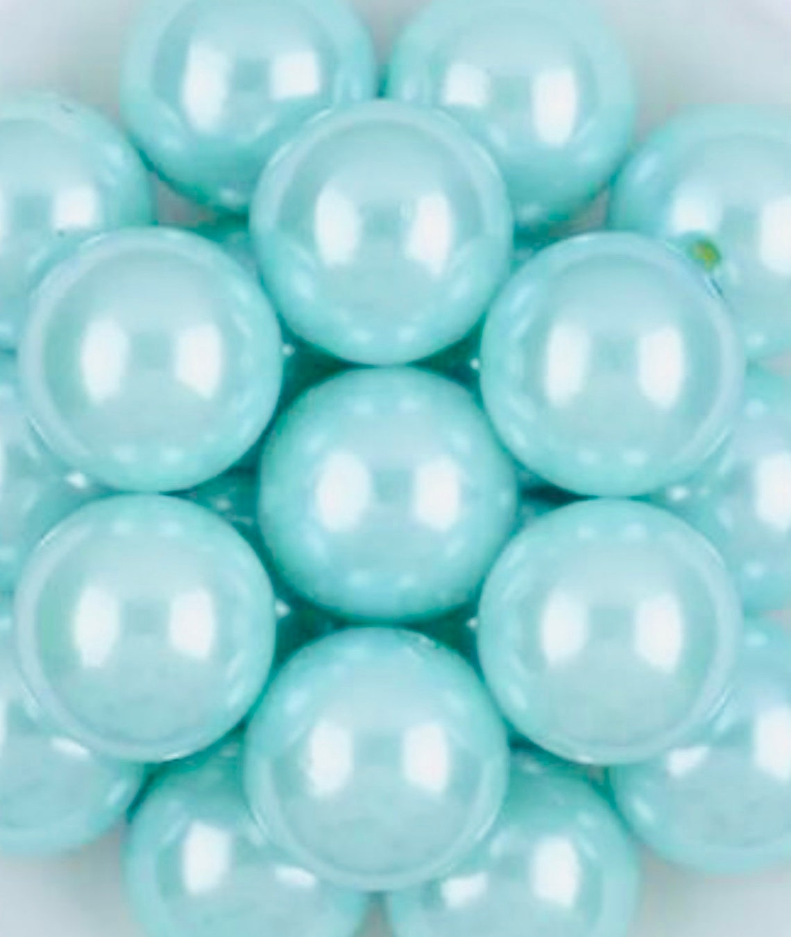 16mm aqua azul perla perla chunky chicle perlas cuentas | Etsy