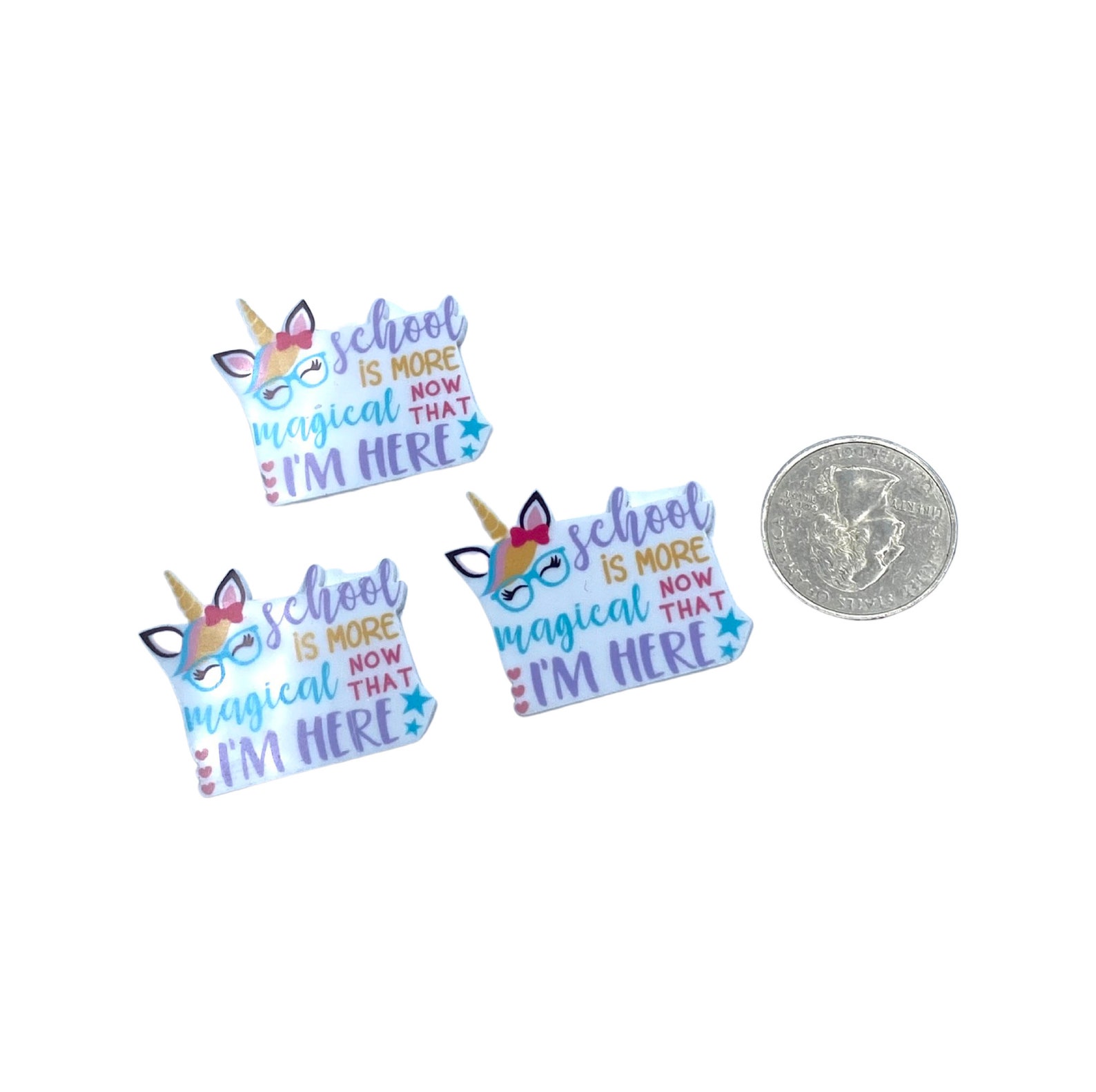 School is Magical Unicorn 37x32mm Planar Resin Flat Back - Etsy