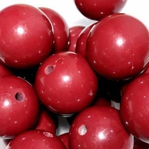 20mm Burgundy Chunky Bubblegum Beads, Large Beads for Baby Necklace ...