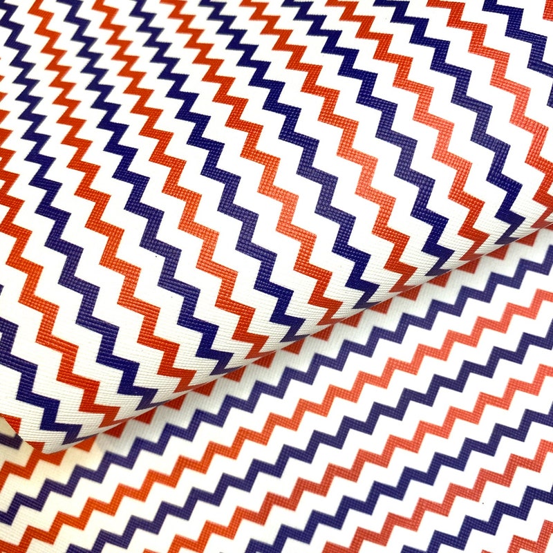 Blue Chevron Fabric - Etsy