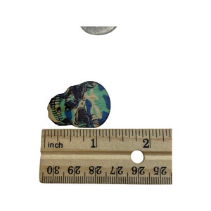 33mm 2 Hole Skeleton Skull Wooden Sewing Button ASSORTED COLORS ...