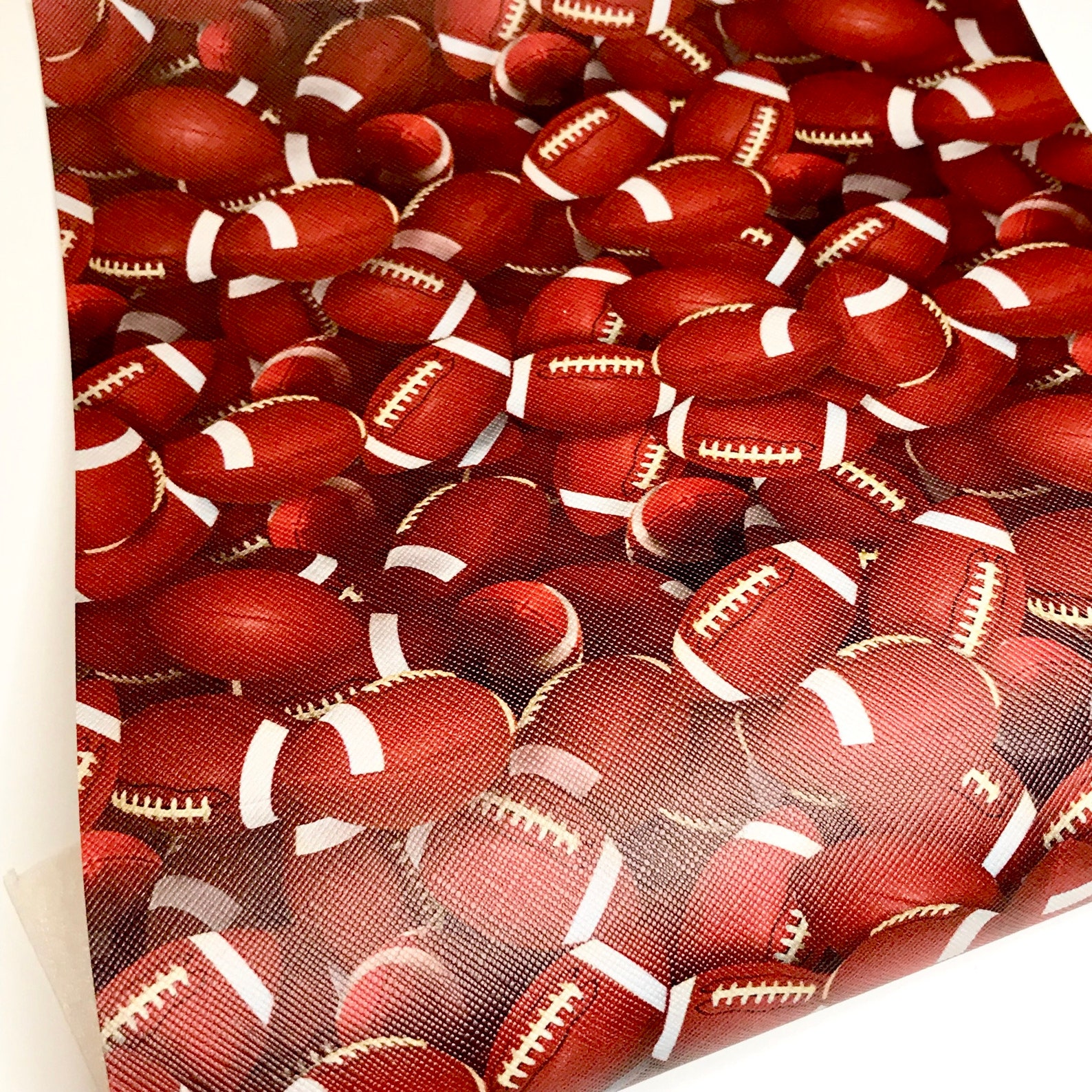 Football print faux leather sheets sports vinyl fabric craft | Etsy