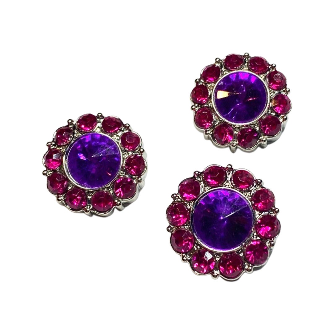 20mm Hot Pink & Purple Rhinestone Button Shank Buttons for - Etsy
