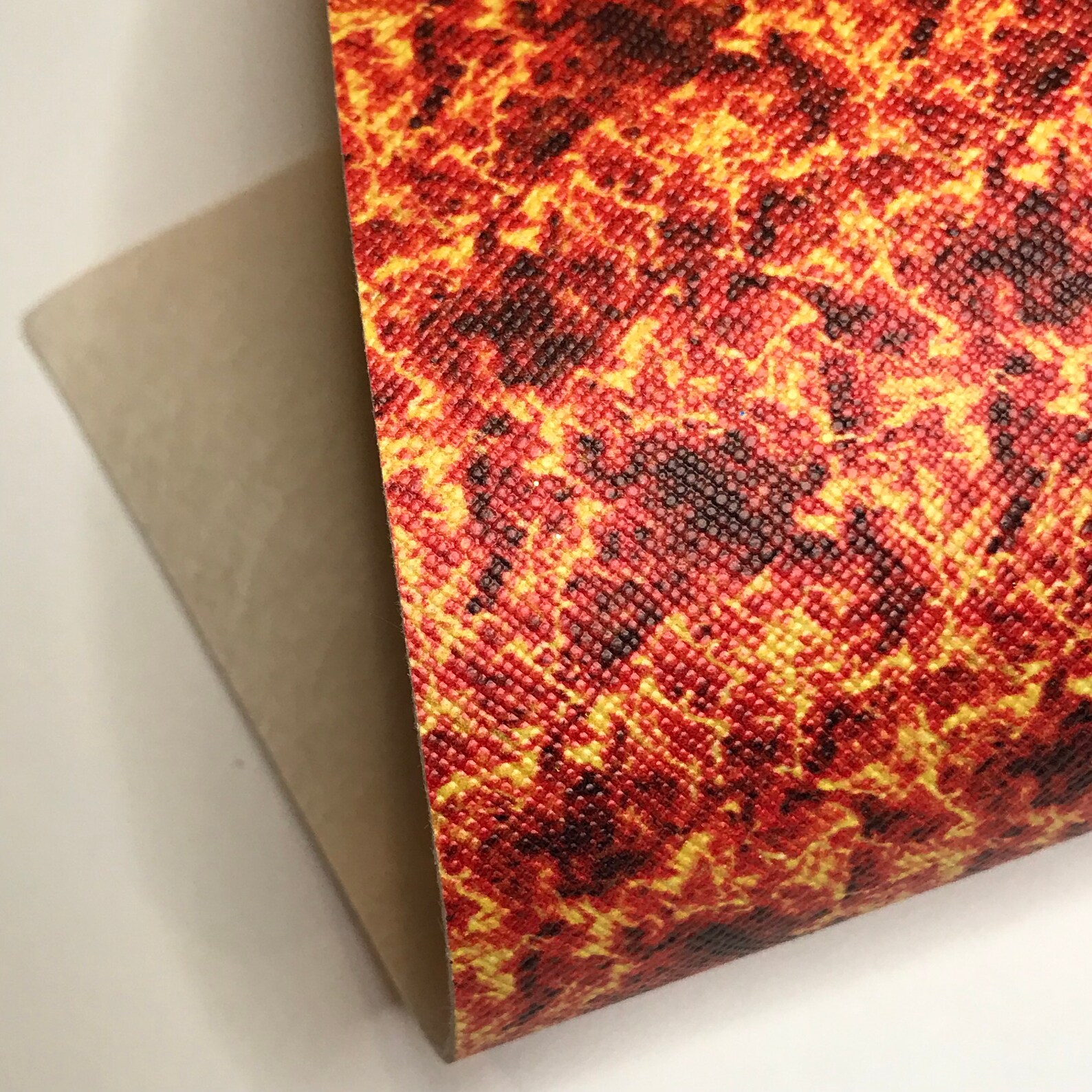 Fire Flames Printed Faux Leather Sheets Pattern Vinyl Fabric Diy ...