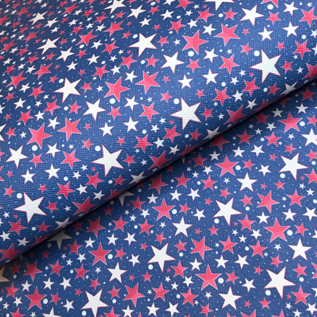 Royal Blue Star Print Faux Leather Sheet: 4th of July DIY Bows Earrings ...
