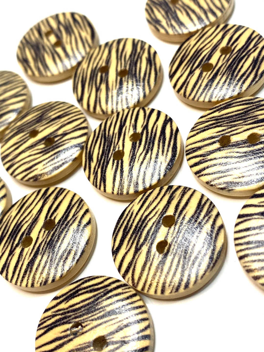 18mm 2 Hole Zebra Print Round Wood Sewing Buttons Buttons for - Etsy