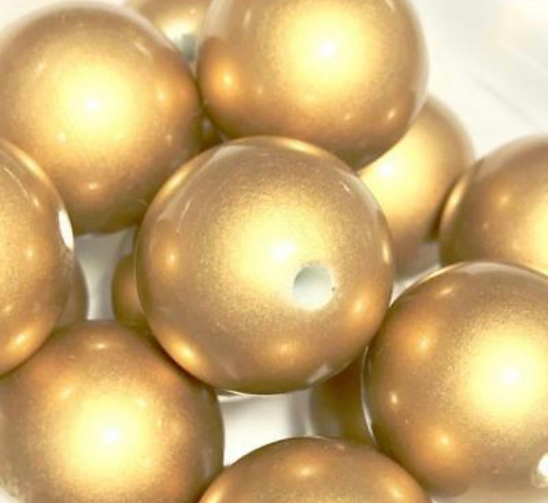 20mm Bronze Pearl Chunky Bubblegum Beads, Large Beads for Baby Necklace ...