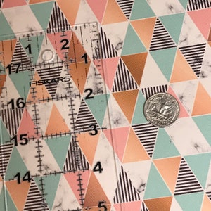 Marble Triangles Printed Faux Leather Sheet Pattern Vinyl Fabric for ...