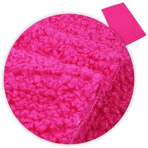 Hot Pink Teddy Bear Shag Fabric Sheets, Synthetic Fabric Sheets, Diy ...