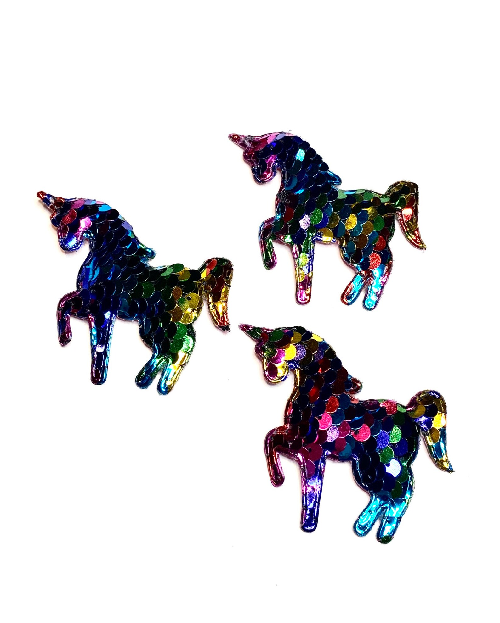 Rainbow Sequin Unicorn 70x58mm Padded Appliqués Diy Headband Etsy