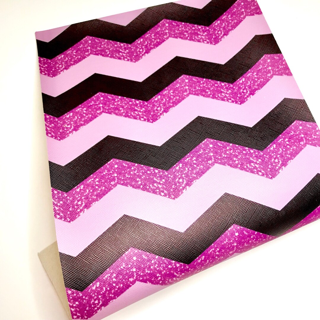 Purple Black Lavender Chevron Printed Faux Leather Sheets Pattern Vinyl ...