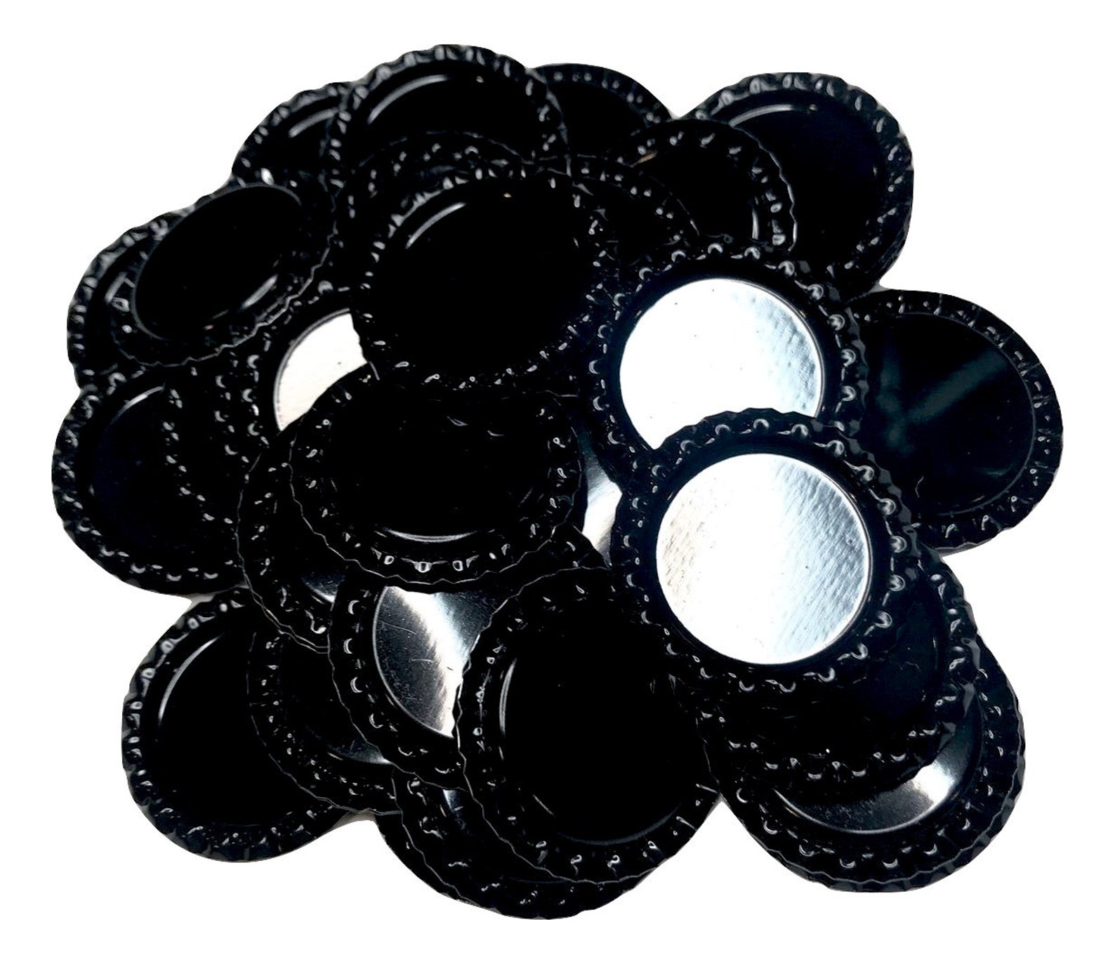 Black Flattened 1 Bottle Caps for Hair Bow Centers DIY - Etsy