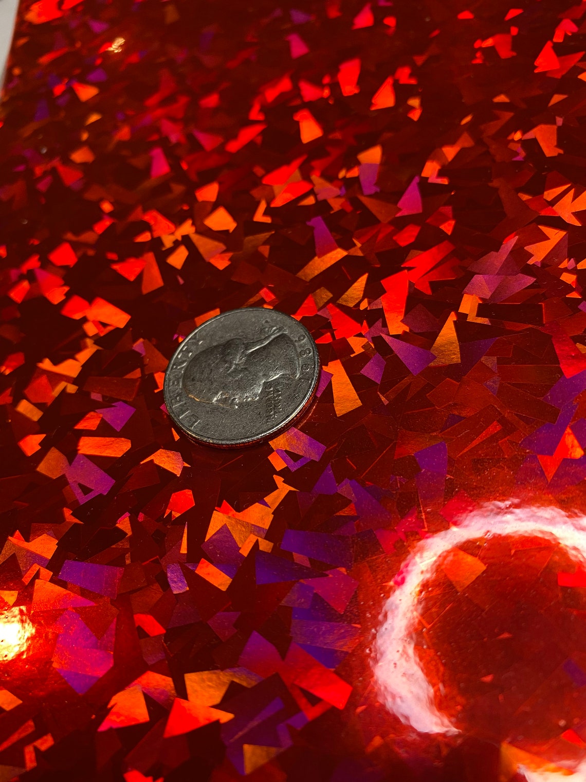 Red Holographic Metallic Faux Leather Sheets Vinyl Fabric for - Etsy