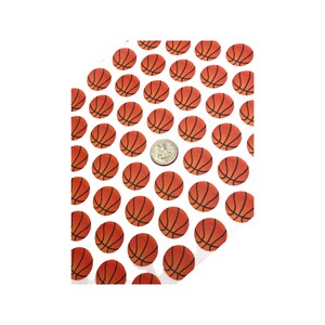 Basketball Printed Faux Leather Sheets Sports Vinyl Fabric Craft ...