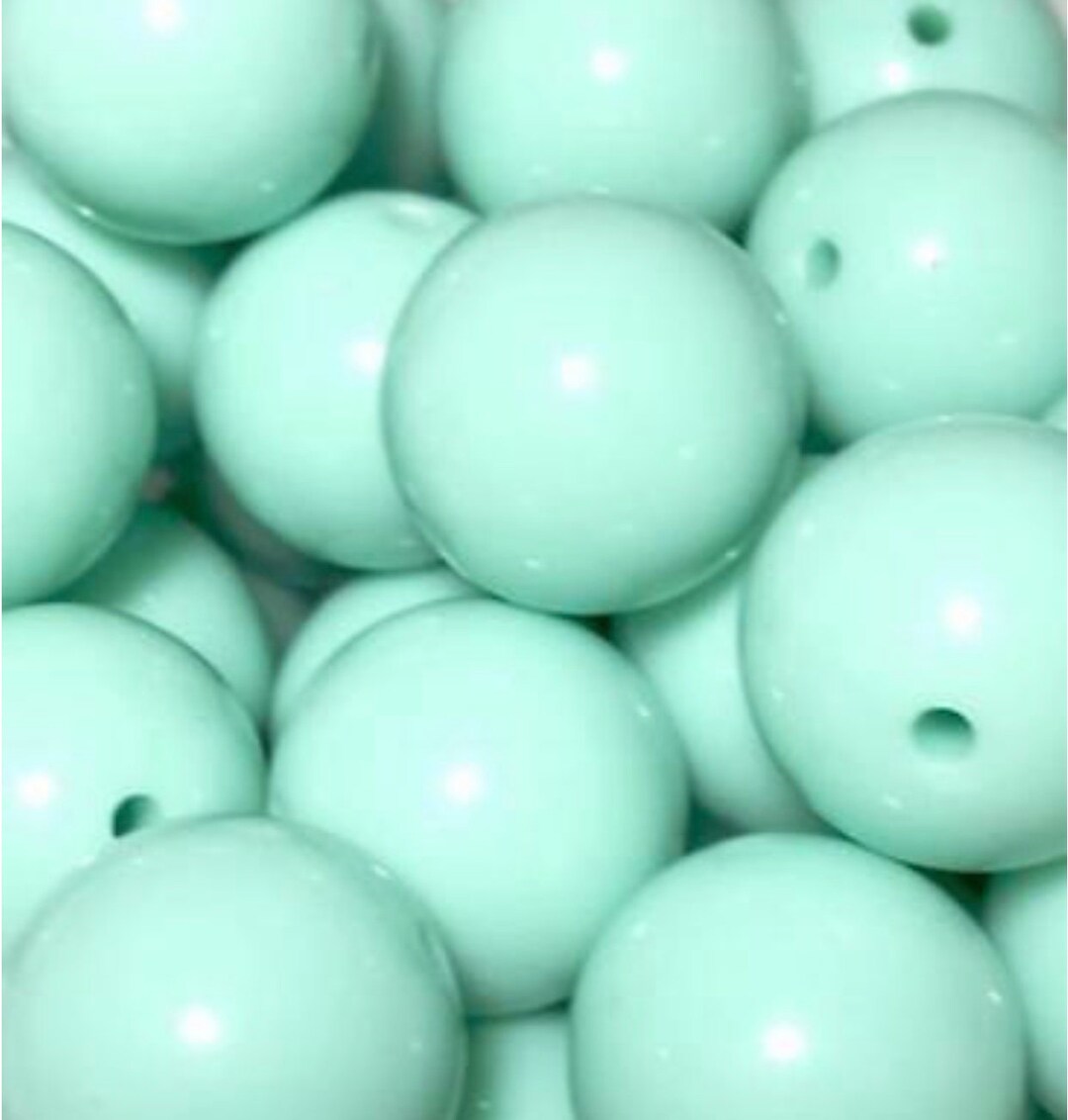 20mm Light Mint Green Chunky Bubblegum Beads, Large Beads for Baby ...