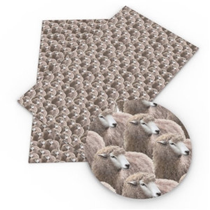 Sheep Crowd Printed Faux Leather Sheets Pattern Vinyl Fabric - Etsy