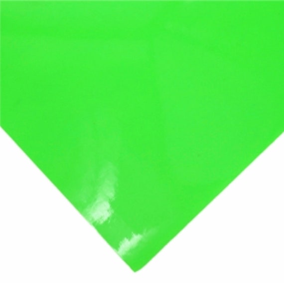 Bright Lime Green Pleather Solid Faux Leather Sheets Synthetic | Etsy