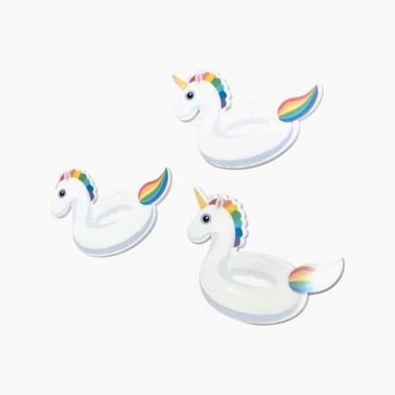Rainbow Unicorn Pool Float 35x45mm Planar Resin Flat Back - Etsy