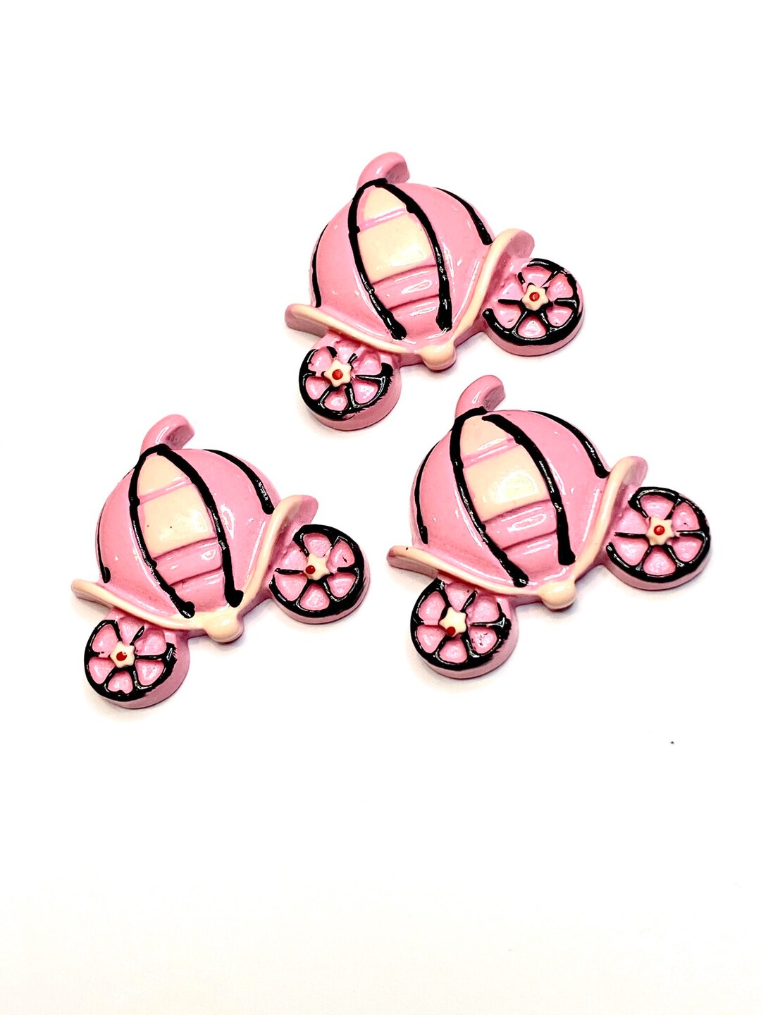Pink Princess Carriage 28x27mm Resin Flat Back, Embellishments for DIY ...