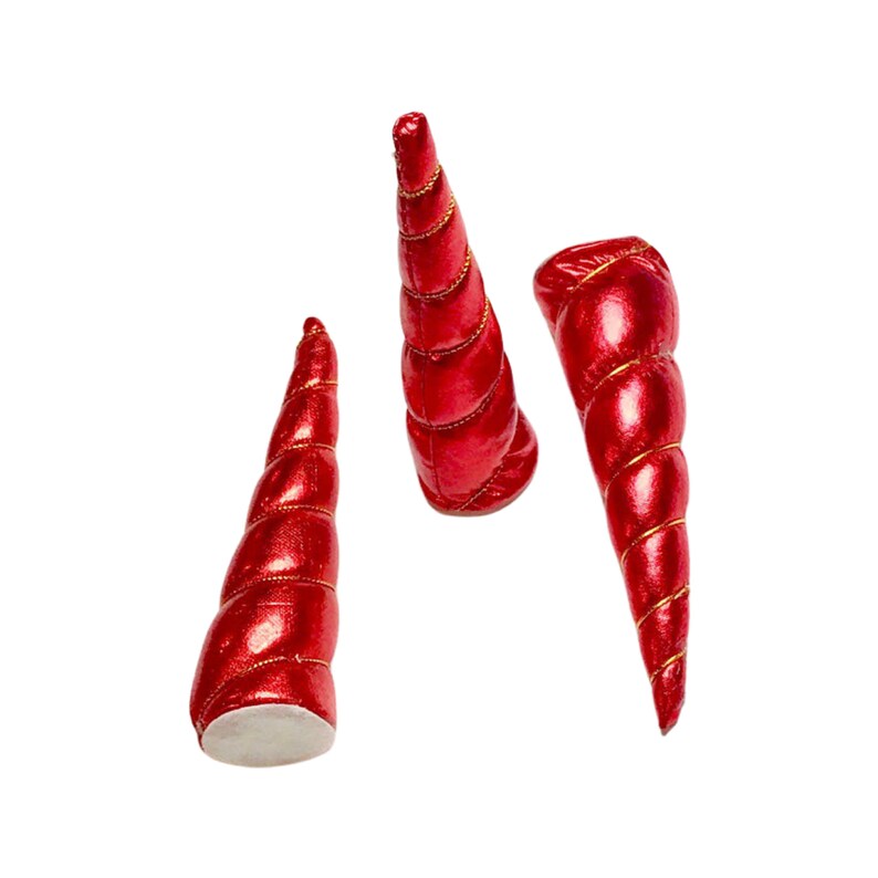 1 pc 5 red metallic unicorn padded horn DIY bow headband | Etsy