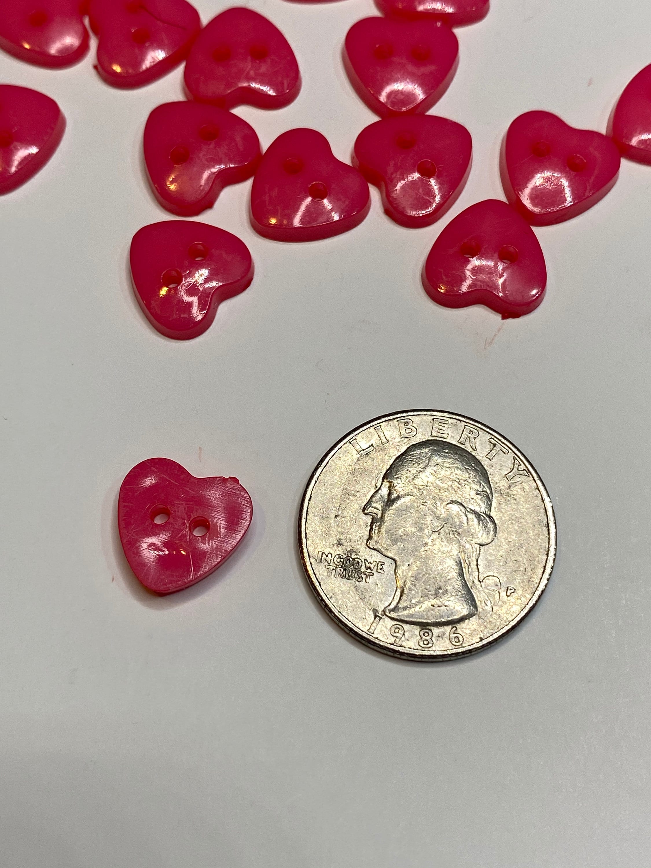12mm 2 Hole Hot Pink Heart Acrylic Sewing Buttons Buttons for | Etsy