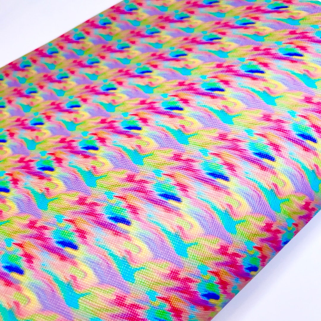 Rainbow Tie Dye Abstract Printed Faux Leather Sheet Vinyl - Etsy
