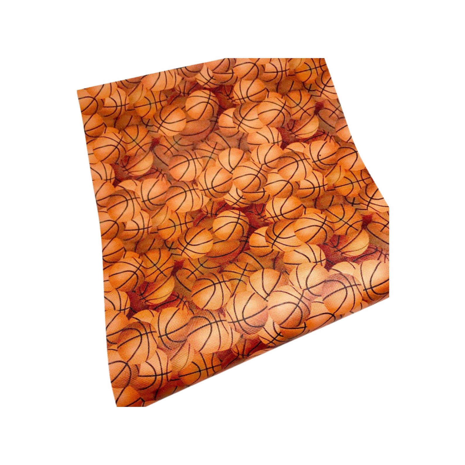 Basketball Print Faux Leather Sheet Sports Pattern Vinyl | Etsy
