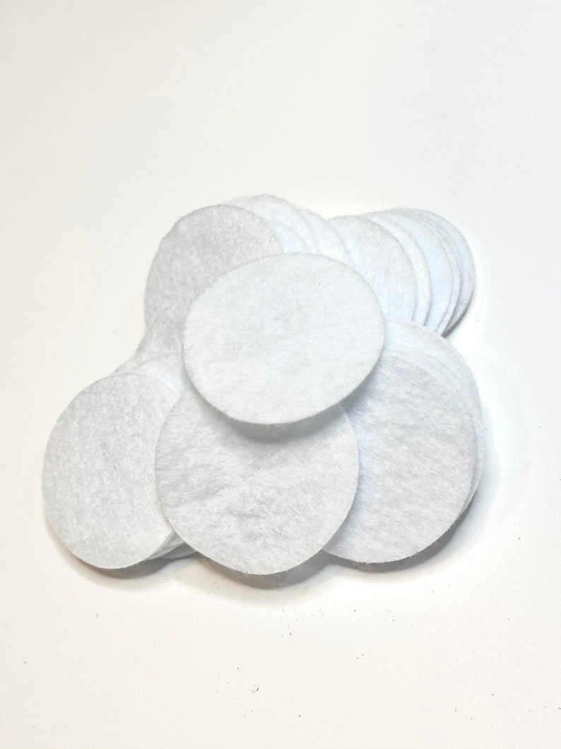 1.5 White Round Felt Circles 10-100 Pieces Die Cut Felt | Etsy