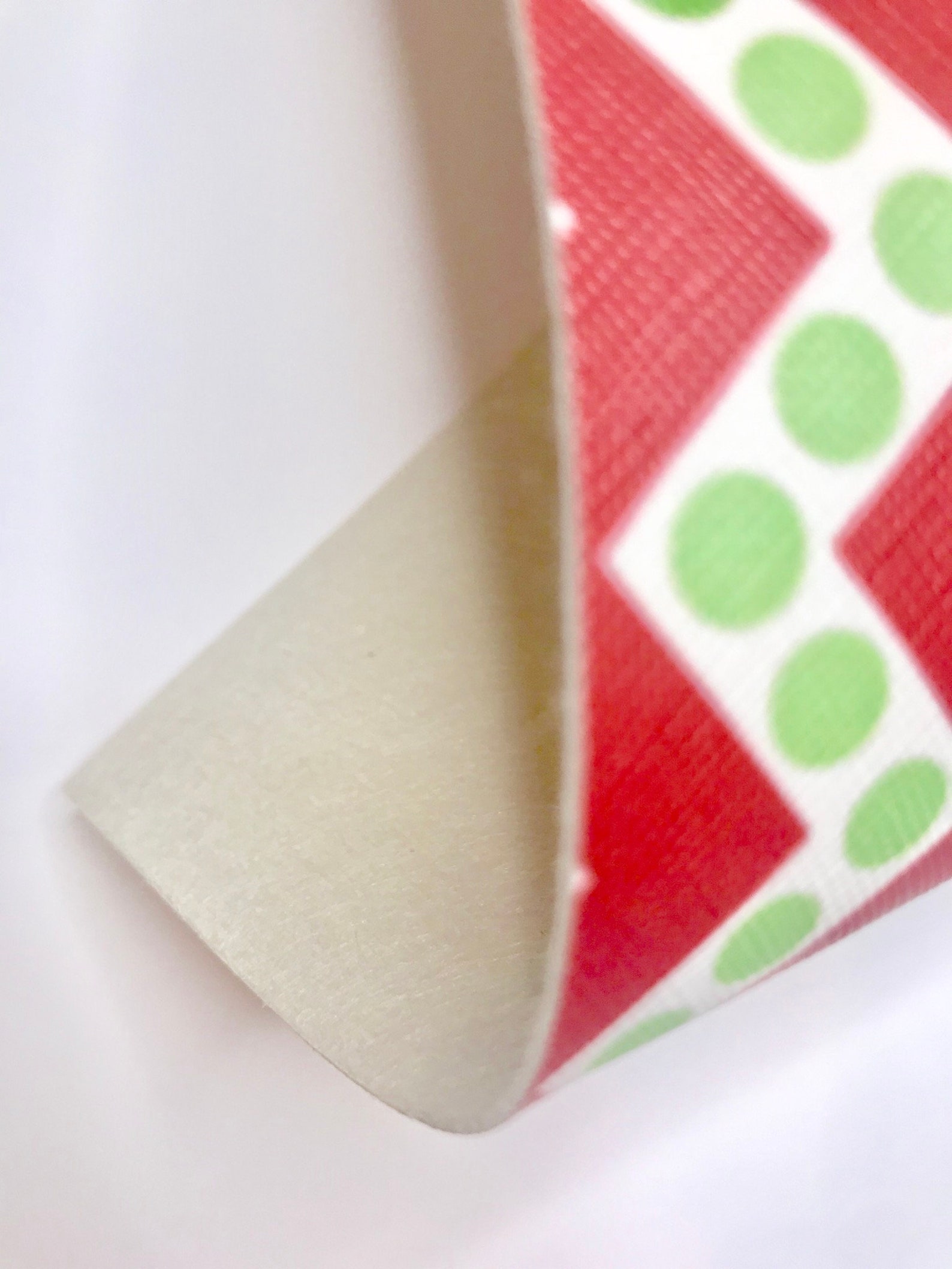 Red & Green Chevron Polka Dot Christmas Printed Faux Leather - Etsy