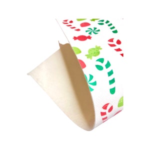 Christmas Candy Cane & Peppermints Printed Faux Leather Sheets Pattern ...