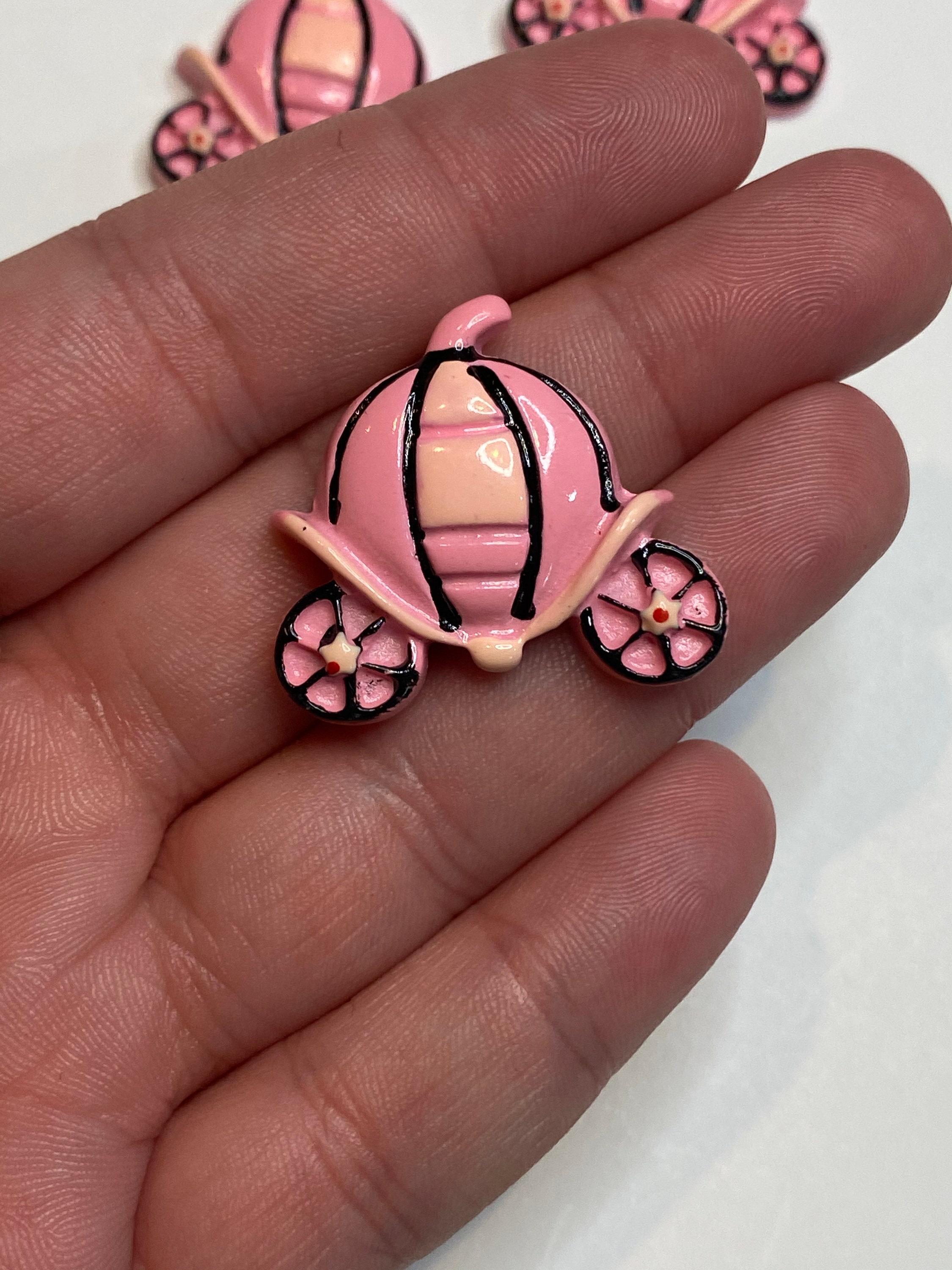 Pink Princess Carriage 28x27mm Resin Flat Back Embellishments | Etsy