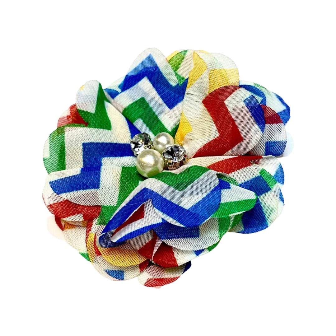 CLEARANCE Rainbow chevron 2.75 flor de tela doblada de gasa con ...