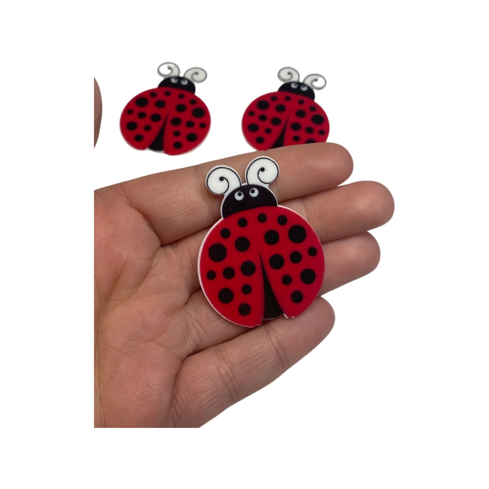 Ladybug 30x40mm Planar Resin Flat Back Embellishments DIY Bows - Etsy