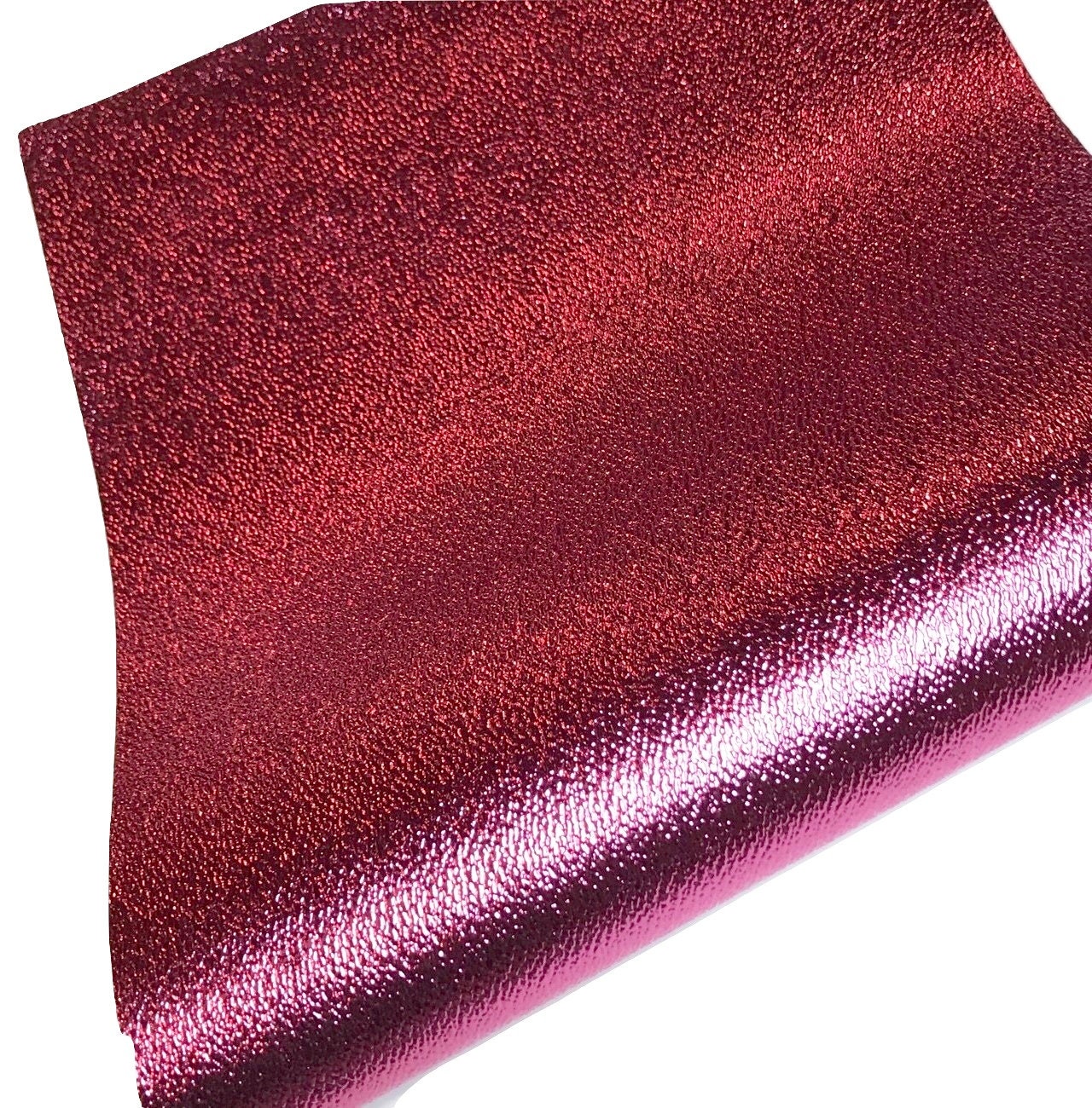 Hot pink metallic textured faux leather sheets vinyl fabric | Etsy