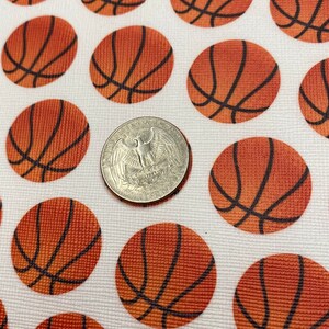 Basketball Printed Faux Leather Sheets Sports Vinyl Fabric Craft ...