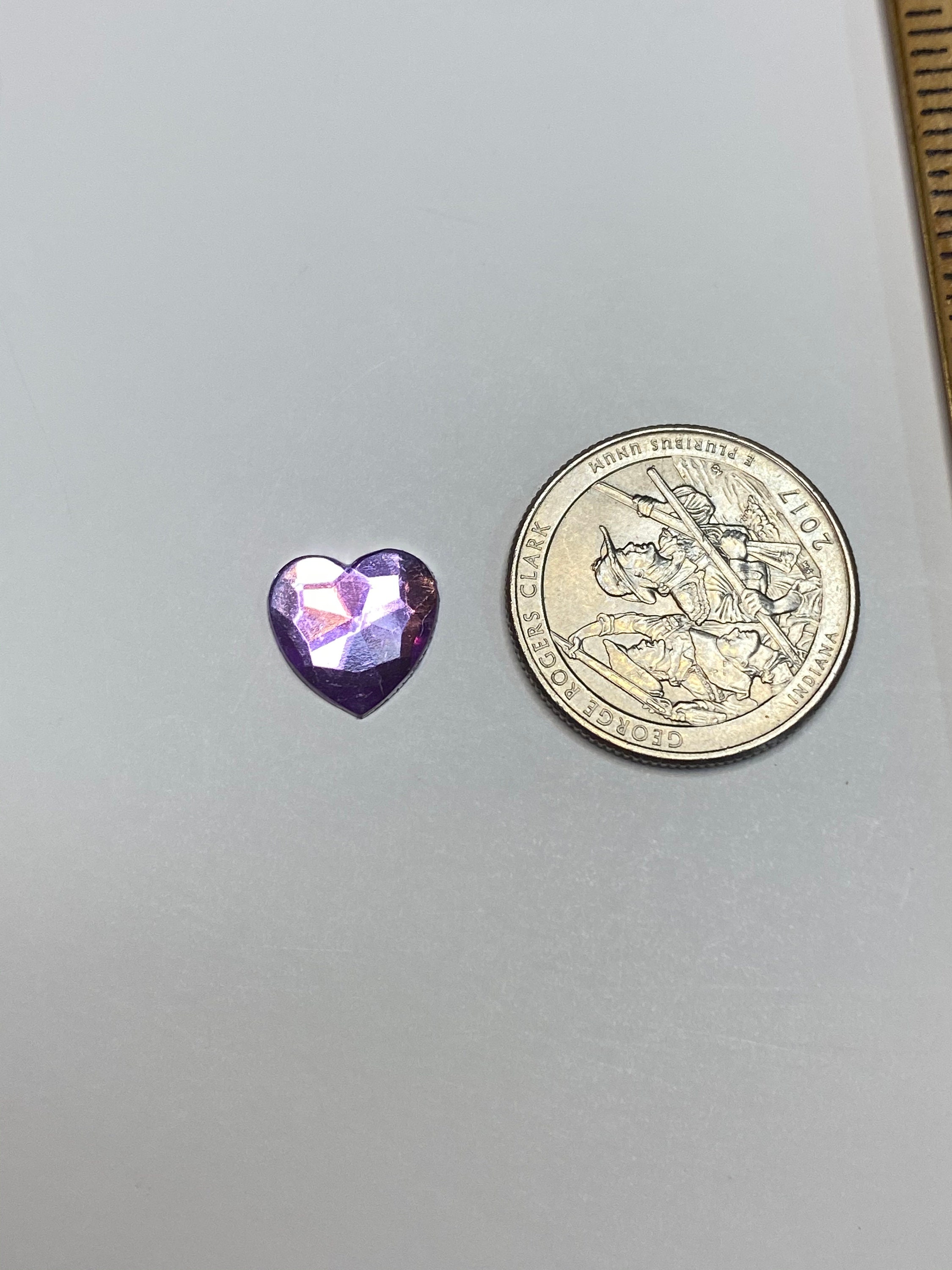 10 Pcs Purple 12mm Heart Acrylic Resin Rhinestone Flat Back ...