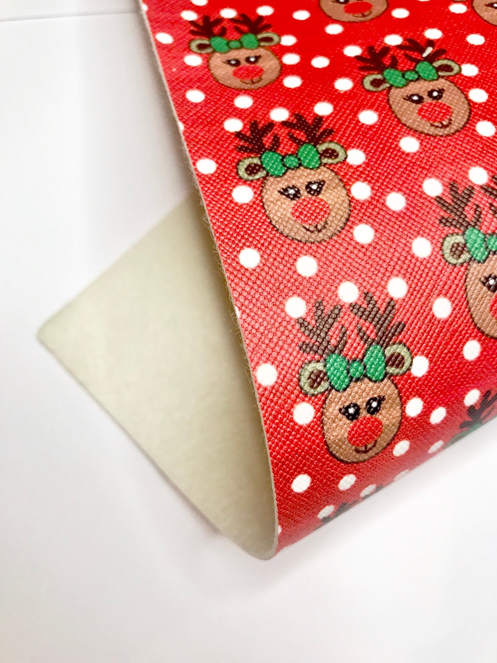 Rudolph the Red Nose Reindeer Christmas Printed Faux Leather - Etsy