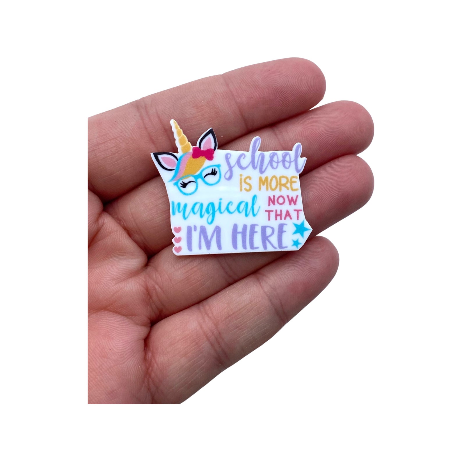School is Magical Unicorn 37x32mm Planar Resin Flat Back - Etsy