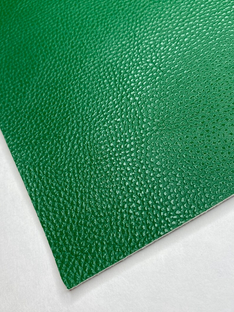 Green Textured Solid Faux Leather Sheets Synthetic Pebble | Etsy