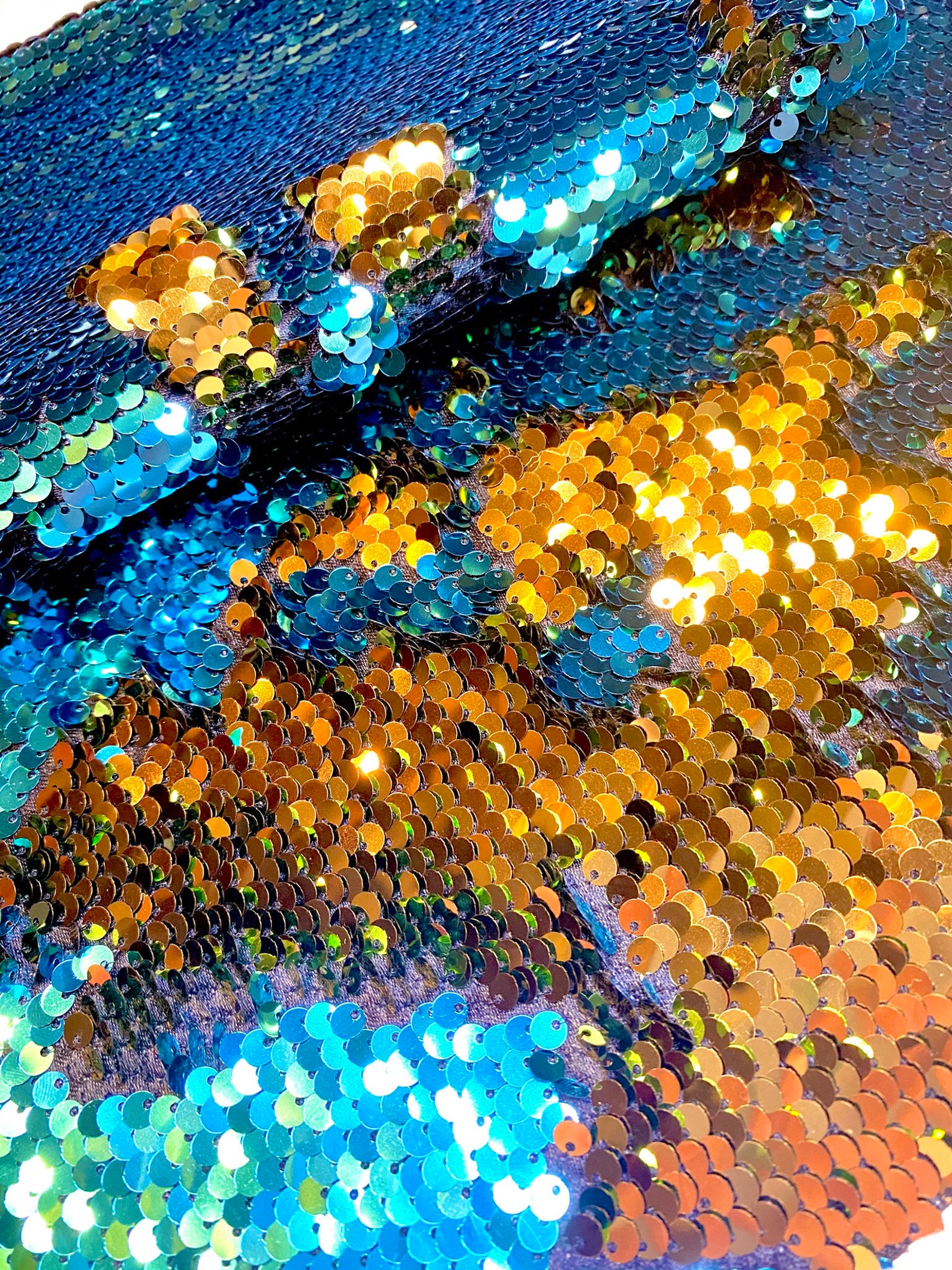 Turquoise & gold double sided sequin faux leather sheets | Etsy