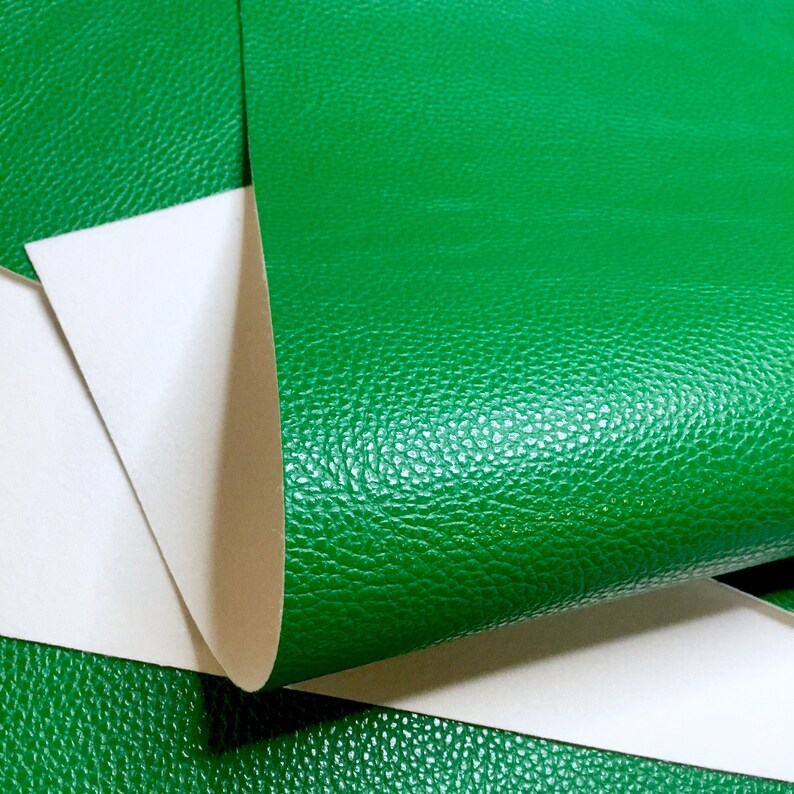 Green Textured Solid Faux Leather Sheets Synthetic Pebble - Etsy