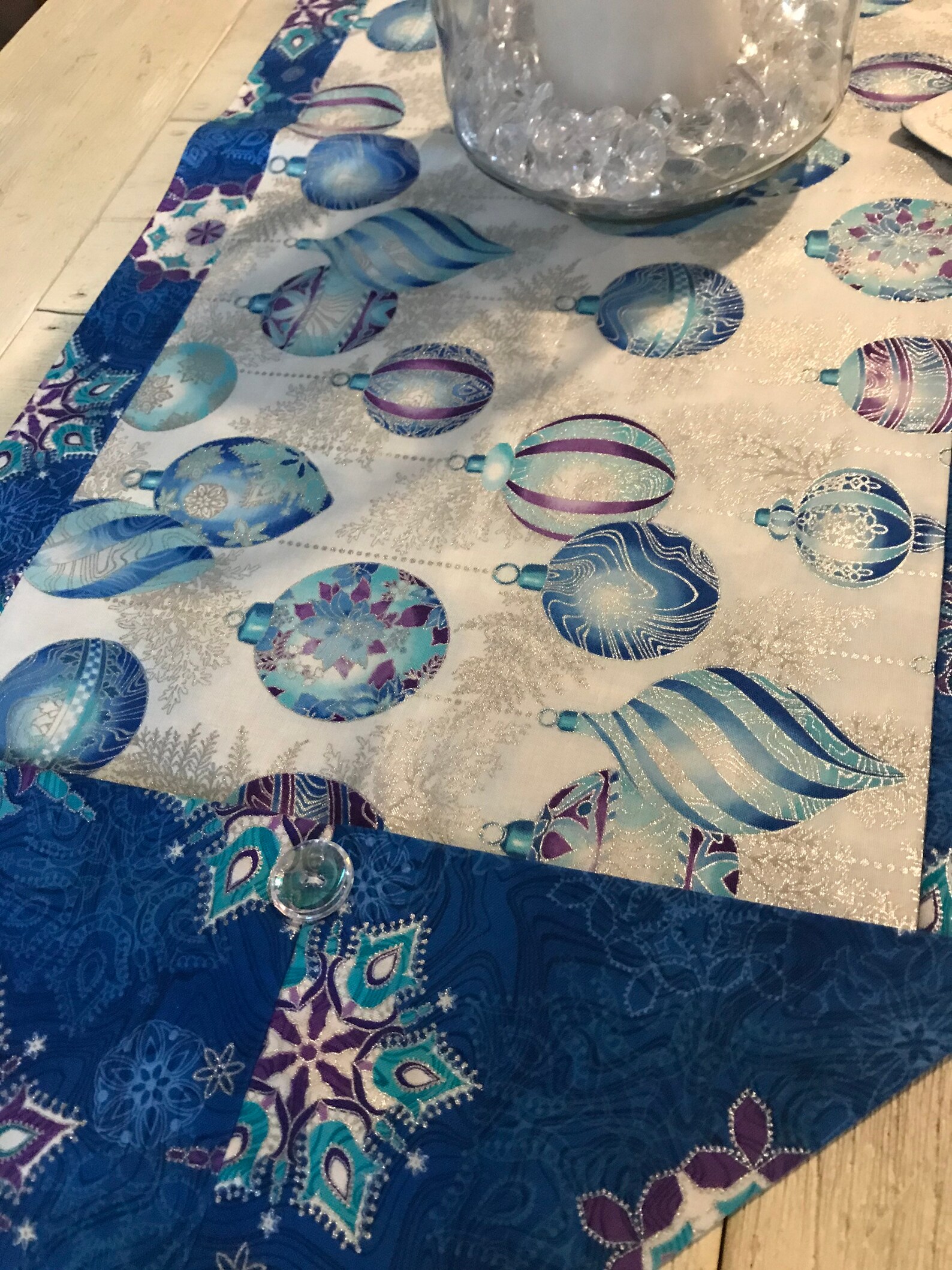 Blue Ornament Table Runner & Centerpiece - Etsy