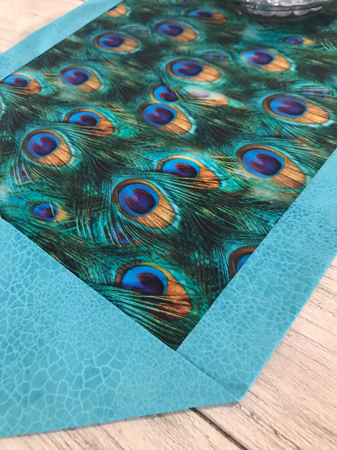 Marked Down - Peacock Feathers Table Runner & Centerpiece - Etsy