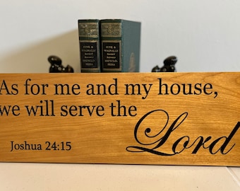 As for Me and My House We Will Serve the Lord Wood Sign Wall Decor Hand ...