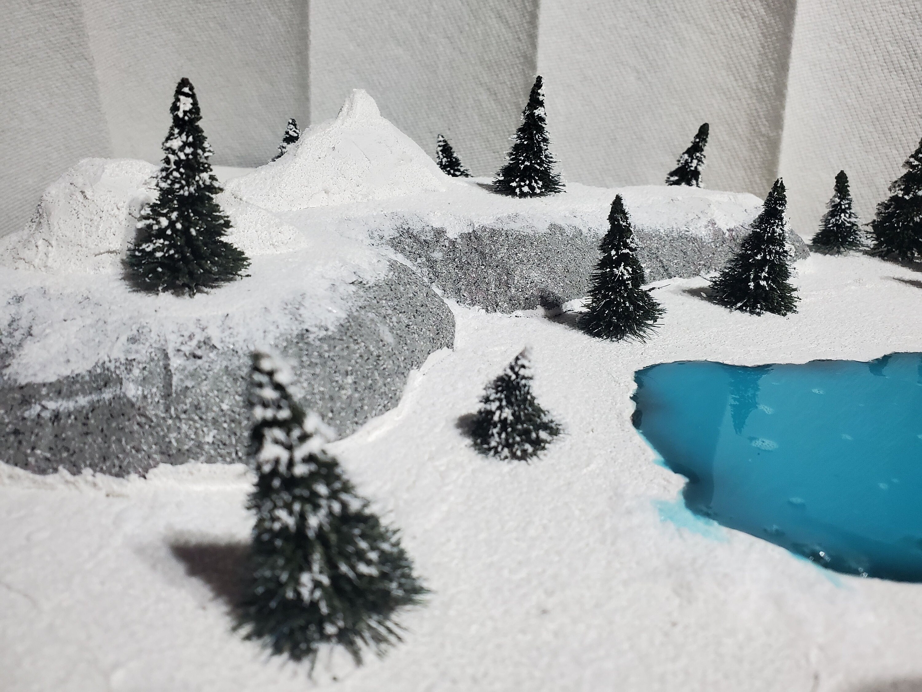 Alpine Themed Train Layout With Lake on Handmade 24x24 Board With N ...