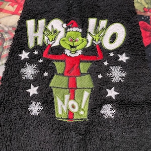 Grinch Christmas Hand Towel or Bath Towel, Embroidered Towels, Bathroom ...