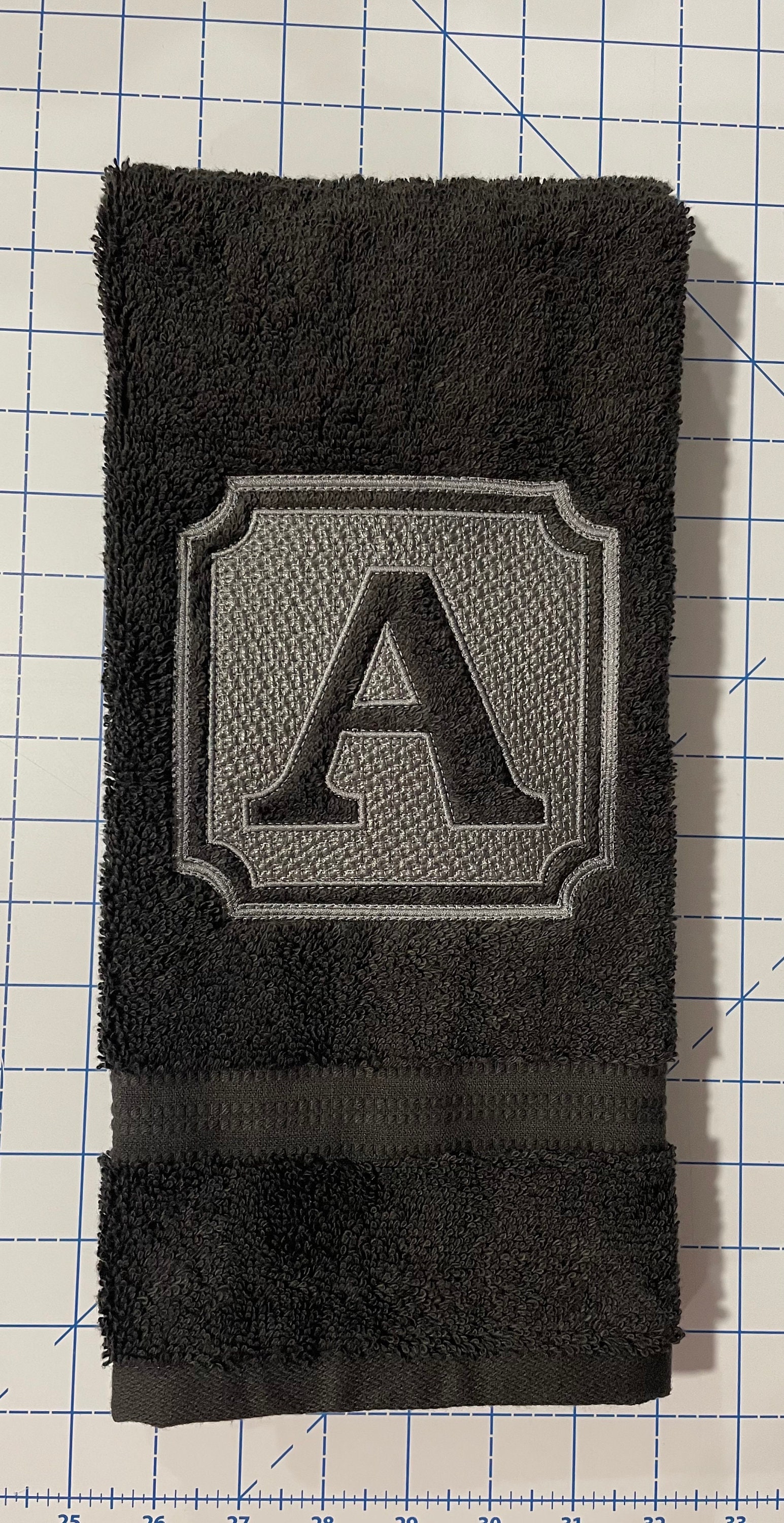 Embossed Monogram Hand Towel. - Etsy