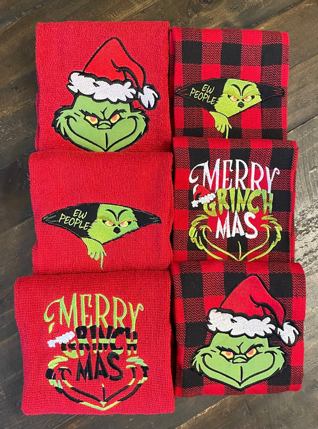 Grinch Kitchen Red Hand Towel - Etsy