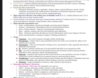 N129 Psychiatric/ Mental Health Exam 1 Study Guide SMU - Etsy